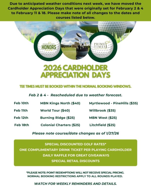 2026 Cardholder Appreciation Days - Prime Times Honors Card : Prime ...